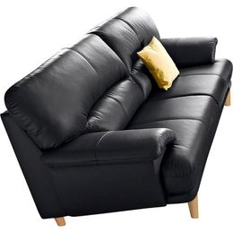 Trendmanufaktur 3-Sitzer &raquo;Cecilia, Sofa in italienischem Design&laquo; mit tollem Sitzkomfort, extrabequeme Armlehnen, Holzf&uuml;&szlig;e schwarz B/H/T: 200cm x 87cm 