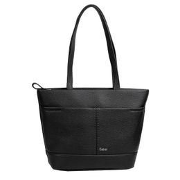 Gabor Damen Shopper &raquo;Lenea&laquo; aus recyceltem Polyurethan mit dekorativen Ziern&auml;hten schwarz B/H/T: 36cm x 24,5cm x 11cm