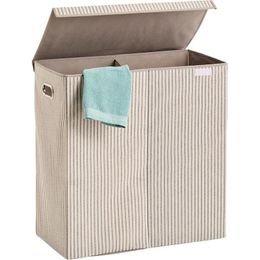 zeller W&auml;schesortierer &raquo;Stripes&laquo; 2-fach, Vlies, beige beige Polypropylen B/H/T: 61,5cm x 63cm x 31cm