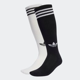 Damen Sportsocken "3S KNEE S 2P", adidas originals, Gr. M, schwarz-wei&szlig;, Obermaterial: 56% Baumwolle, 40% Polyester, 3% Elasthan, 1% sonstige Fasern,