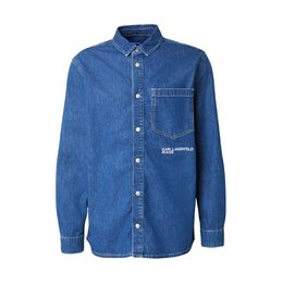 K by KARL LAGERFELD Karl Lagerfeld Button Up Shirt male size L Blue denim / White