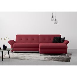 Home Affaire Ecksofa &raquo;Maredo L-Form&laquo; Federkern, wahlweise auch mit Kopfteil- und Armlehnverstellung rot 100% Polyester B/H/T: 284cm x 89cm x 179cm, 