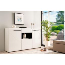 Home Affaire Sideboard &raquo;Trentino&laquo; Kommode, Briete ca. 173 cm, Soft-Close-Funktion, Hochglanzfronten wei&szlig; Holzwerkstoff, MDF B/H/T: 173cm x 93,5cm, 1 