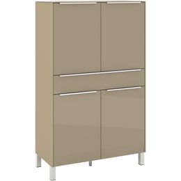 set one by Musterring Highboard &raquo;Reno&laquo; 1 Stk. tlg. Mit Vierkantfu&szlig; in diversen Farben, 152 cm H&ouml;he & Farbauswahl beige Glas, Holzwerkstoff B/H/T: 92cm