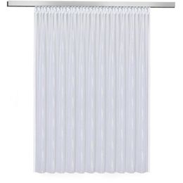 Gardine GERSTER, B:300cm H:175cm, wei&szlig;, Voile, Polyester, Wohnzimmer, Gardinen, "Vera", Voile Grundware mit Scherli Effekt