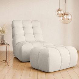 Home Affaire XXL-Sessel &raquo;AURELIAN Loveseat XXL mit Hocker im Set, Lese-Sessel, Relaxsessel,&laquo; mit Wellenunterfederung, Struktur fein, Struktur grob, 