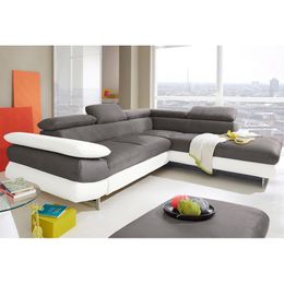 COTTA Ecksofa &raquo;Solution L-Form&laquo; mit Arm- & Kopfteilverstellung, wahlweise mit Schlaffunktion wei&szlig; B/H/T: 279cm x 73cm x 228cm, Kunstleder SOFTLUX 