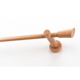 Garesa Gardinenstange &raquo;MOLIS&laquo; &Oslash; 20 mm 1 l&auml;ufig-l&auml;ufig Wunschma&szlig;l&auml;nge Vorhanggarnitur, verl&auml;ngerbar, Wandmontage, Keil, ohne Ringe rot Holzwerkstoff, 