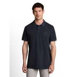 Tom Tailor Herren Poloshirt, blau, Gr. L, unifarben, Piqu&eacute;, Obermaterial: 100% Baumwolle, Shirts, Sommershirt mit kleinem Logo-Print