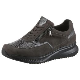 Waldl&auml;ufer WALDL&Auml;UFER Damen Sneaker "K-JANKA-Soft", Gr. 4, grau, Nappaleder, Nubukleder, Textil, Schuhe, Bequemschuh, Schn&uuml;rschuh, Halbschuh in Extraweite K