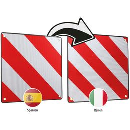 CALIMA CAMPING EQUIPMENT CALIMA Tafel &raquo;46044 Warntafel 2 in 1&laquo; f&uuml;r Spanien und Italien, aus Aluminium rot Gr&ouml;&szlig;e: 50 x 50 cm