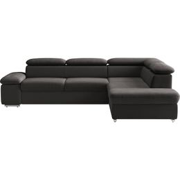 Sit & More sit&more Ecksofa &raquo;Valantine L-Form, B: 272 cm&laquo; mit Arm- & Kopfteilverstellung, optional mit Schlaffunktion schwarz 100% Polyester;Luxus-Kunstleder/