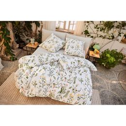 OTTO home Bettw&auml;sche &raquo;Claara&laquo; 2 mit Blumen Design, skandinavisch, romantische Bettw&auml;sche bunt Renforc&eacute;, Obermaterial: 100% Baumwolle B/L: 135cm x 