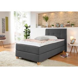 Home Affaire Boxspringbett &raquo;Calloway&laquo; inkl. Topper, XXL-Ausf&uuml;hrung, in 4 Farben, 5 Breiten, 3 Matratzenarten grau Struktur (100% Polyester), 