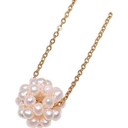 Firetti Damen Kette mit Anh&auml;nger &raquo;Schmuck Geschenk Edelstahl Halsschmuck Halskette Ankerkette Kugel&laquo; Made in Germany - mit S&uuml;dseezuchtperle gold 