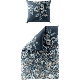 Bierbaum Bettw&auml;sche &raquo;4091&laquo; 2 Stk. Mako-Satin, 100 % Baumwolle, pflegeleicht blau Mako-Satin, Obermaterial: 100% Baumwolle B/L: 135cm x 200cm, 1 Stk., 