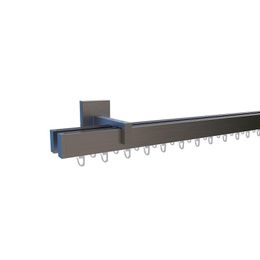 Indeko Gardinenstange &raquo;Bern&laquo; 2 l&auml;ufig-l&auml;ufig Wunschma&szlig;l&auml;nge Innenlauf Komplett-Set inkl. Gleitern und Montagematerial silber Aluminium B/L: 170cm, 1 
