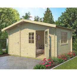 Lasita Maja Gartenhaus &raquo;Belmont 2&laquo; beige Massivholz Fu&szlig;boden im Gartenhaus, ohne Dacheindeckung