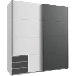 wimex Schwebet&uuml;renschrank &raquo;Emden&laquo; Mit Au&szlig;enschubk&auml;sten wei&szlig; B/H/T: 180cm x 198cm x 64cm, Schubladen: 3 Stk. T&uuml;ren: 2 Stk.