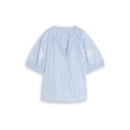 Tom Tailor Bluse Damen Gr&ouml;&szlig;e L hellblau / wei&szlig;