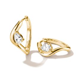Thomas Sabo Damen Thomas Sabo Paar Creolen &raquo;Fluid Elegance Creolen mit Zirkoniastein gelbgoldfarben&laquo; mit Zirkonia (synth.) Metall