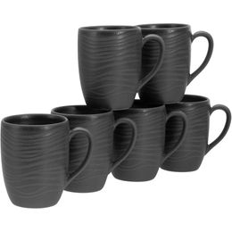 Creatable Becher &raquo;Lava Stone&laquo; 300 ml, 6-teilig schwarz Steinzeug 300ml, 6 Stk.