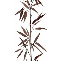 Livingwalls living walls Bord&uuml;re &raquo;pop.up Panel&laquo; floral gebl&uuml;mt glatt Palmen Tapete Japanisch Borte Wohnzimmer Schlafzimmer K&uuml;che Design braun Vinyl B/L: 0,35m x 