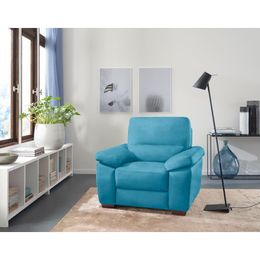 Calia italia Sessel &raquo;Gaia, in edlem Design und mit erstklassigem Sitzkomfort&laquo; aus pflegeleichtem Luxus-Microfaser Ginevra Hydro Care blau Luxus-
