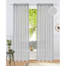 Bruno Banani Gardine &raquo;Linus&laquo; &Ouml;sen 1 Stk. tlg. 1 Schal, eingewebte Querstreifen wei&szlig; Polyester 175cm, &Ouml;sen, 130cm
