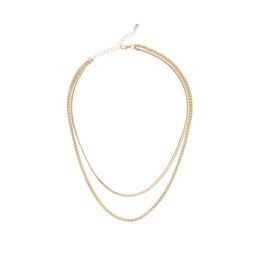 Lascana Damen Lascana Collier 2-reihige Halskette, Schlangenkette gold Eisen Messing, L: 50