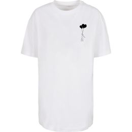 Merchcode Damen T-Shirt "Merchcode Damen Ladies Love In The Air Oversized Boyfriend Tee", wei&szlig;, Gr. S, bedruckt, 100% Baumwolle, Shirts