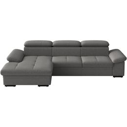 Sit & More sit&more Ecksofa &raquo;Viola, L-Form, B: 260 cm&laquo; optional Schlaffunktion,inkl Armteil- & Kopfteilverstellung grau 100% Polyester B/H/T: 260cm x 73cm x 