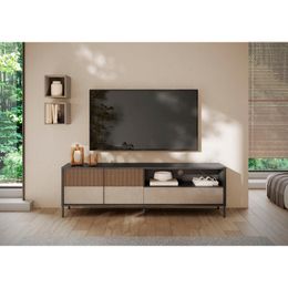 Home Affaire Lowboard &raquo;Everest Breite 206 cm, TV-Board mit 2 T&uuml;ren u. 1 Schubkasten&laquo; Fernsehtisch, TV-Schrank, Soft/Self Closing, Korpus 22 mm grau B/