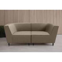 DOMO collection Sofa-Eckelement &raquo;Sonna, individuell zusammenstellbar&laquo; Einzelelemente f&uuml;r Terrasse, Garten und Balkon, speziell f&uuml;r Outdoor braun 100% 