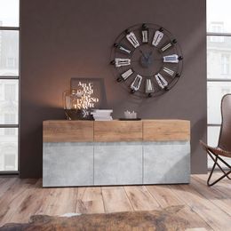 Home Affaire Lowboard &raquo;Rimini&laquo; Breite 135 cm braun Holzwerkstoff B/H/T: 134,9cm x 59cm x 40cm, 3 Stk., 3 Stk.