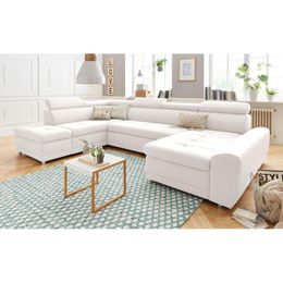 Sit & More sit&more Wohnlandschaft &raquo;Riva U-Form&laquo; wahlweise mit Schlaffunktion beige Struktur (100% Polyester);Flachgewebe (100% Polyester);Luxus-Microfaser (100%