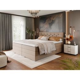 FORTE Boxspringbett &raquo;Lanciano inkl. zwei Bettk&auml;sten und Kaltschaum Topper&laquo; 7-Zonen-Taschenfederkernmatratze mit zwei H&auml;rtegraden (H2/H3), erh&auml;ltlich 