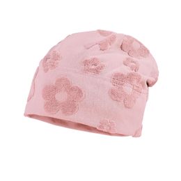 MaxiMo M&auml;dchen Beanie, rosa, Gr. 51, Jersey, Obermaterial: 80% Baumwolle, 20% Polyester, M&uuml;tzen, Rosa, Blume, Jersey, M&auml;dchen, Kleinkind