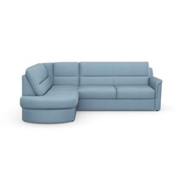 Sit & More sit&more Ecksofa &raquo;Panini L-Form&laquo; wahlweise mit Vorziehsitz und Bettkasten blau B/H/T: 243cm x 87cm x 155cm, Struktur weich, Ottomane links, ohne 