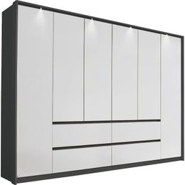 Rauch Dreht&uuml;renschrank &raquo;Mainz mit Passepartout&laquo; optional mit Beleuchtung, Au&szlig;ent&uuml;ren mit Push-to-Open Funktion grau Holzwerkstoff B/H/T: 275cm x 212cm