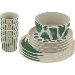 Koziol Kombiservice &raquo;Geschirr-Set, Service CONNECT SET MONSTERA&laquo; Made in Germany, 16 Teile, f&uuml;r 4 Personen beige Kunststoff 16 Stk.