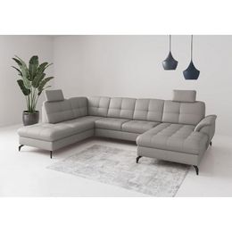 Sit & More sit&more Wohnlandschaft &raquo;Zora&laquo; B/H/T: 212cm, NaturLEDER Stoff,mega-Recamiere rechts, ohne Bett,ohne Bettkasten