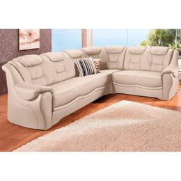 Sit & More sit&more Ecksofa &raquo;Bellevue L-Form&laquo; wahlweise mit Schlaffunktion beige PRIMABELLE-Microfaser (100% Polyester);SOFTLUX -Kunstleder;Luxus-NaturLEDER B/H/