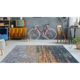 Arte Espina Teppich &raquo;Blaze 300&laquo; rechteckig 8 mm H&ouml;he spannendes Design,stilvolle Farbgebung,pflegeleicht & widerstandsf&auml;hig blau Polyester B : 115cm 1 Stk., 8mm, 