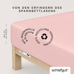 Schlafgut Spannbettlaken &raquo;PURE Bio-Baumwolle mit Elasthan, 170 g/m&sup2;, Bettlaken, Spannbetttuch&laquo; PREMIUM Laken f&uuml;r Matratzen bis 30cm H&ouml;he, dehnbar blickdicht, 