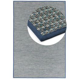 Dekowe Teppich &raquo;Joy Antigua&laquo; rechteckig 10 mm H&ouml;he meliert, Weboptik, mit Bord&uuml;re, In- und Outdoor geeignet blau Kunstfaser B : 120cm 1 Stk., 10mm, L: 170cm