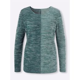 Classic Basics Damen Strickpullover "Pullover", gr&uuml;n, Gr. 40, gemustert, mehrfarbig, meliert, 100% Polyacryl, Pullover