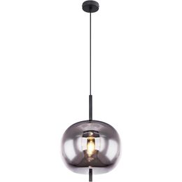 Globo LIGHTING H&auml;ngeleuchte &raquo;BLACKY&laquo; E27 1 Stk. H&auml;ngelampe/Pendelleuchte/H&ouml;he k&uuml;rzbar/Esstisch silber &Oslash; 30cm H: 120cm, 1 Stk.