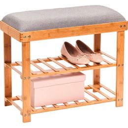 zeller Schuhbank braun Bambus, Polyester B/H/T: 60cm x 50cm x 29cm, Polyester