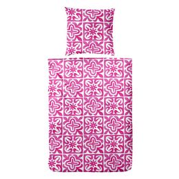 Primera Bettw&auml;sche &raquo;Renforce-Bettw&auml;sche Morocco&laquo; 2 pink Renforc&eacute;, Obermaterial: 100% Baumwolle B/L: 155cm x 220cm, 1 Stk., 1 Stk., Renforc&eacute;, B/L: 80cm x 80cm,